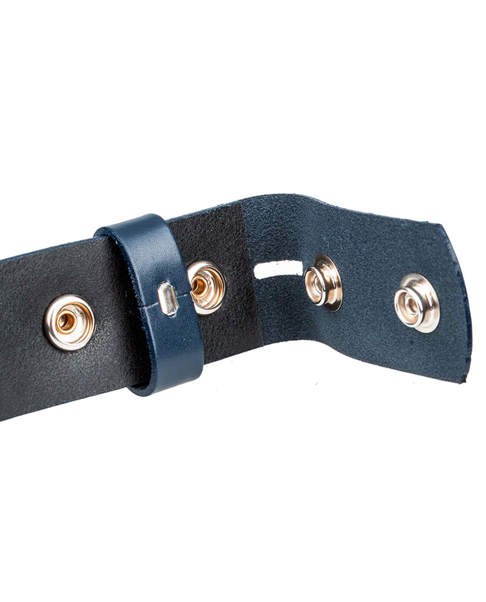 Buy Snap On Belt Strap - Blue Smooth Leather - Free Shipping