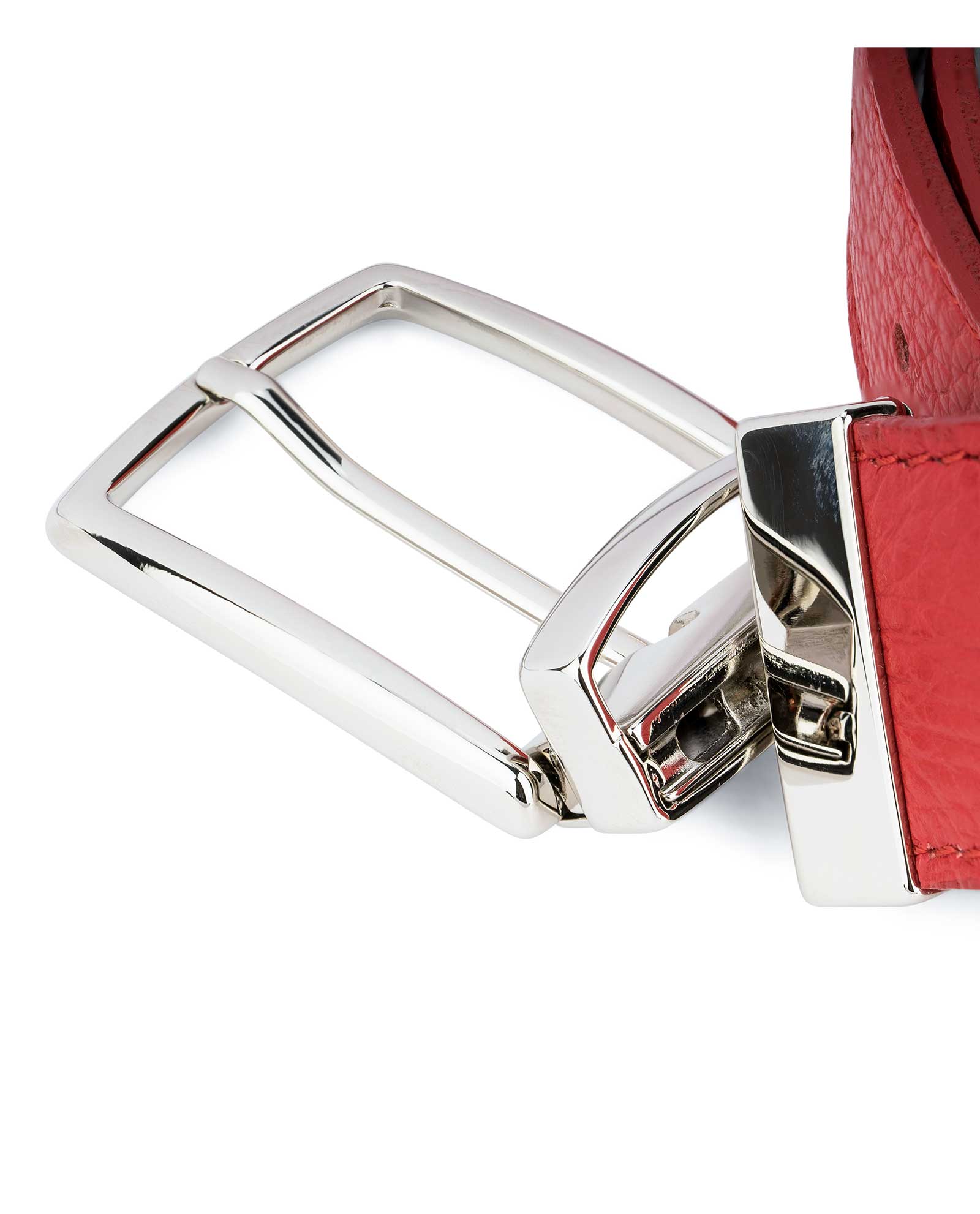 Buy Red Reversible Belt | Twist Buckle | LeatherBeltsOnline.com