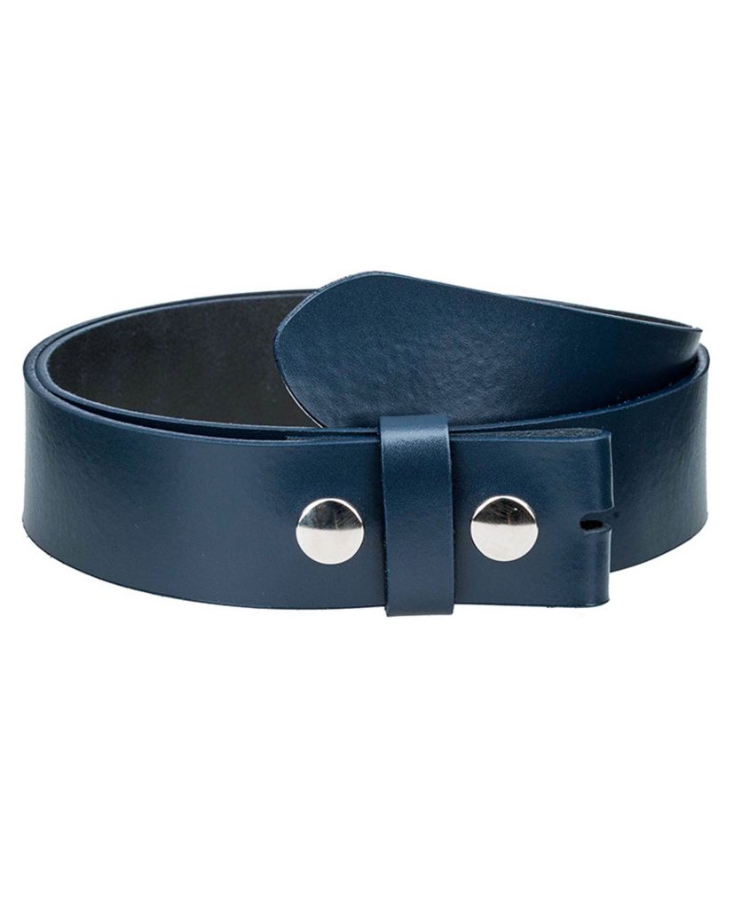 Buy Snap On Belt Strap - Blue Smooth Leather - Free Shipping
