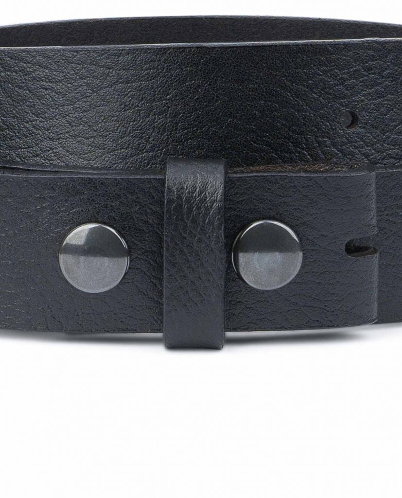 Buy Snap On Belt Without Buckle | Black Leather | LeatherBeltsOnline.com