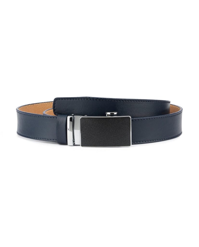 Buy Blue Mens Click Belt with Slide Buckle | LeatherBeltsOnline.com