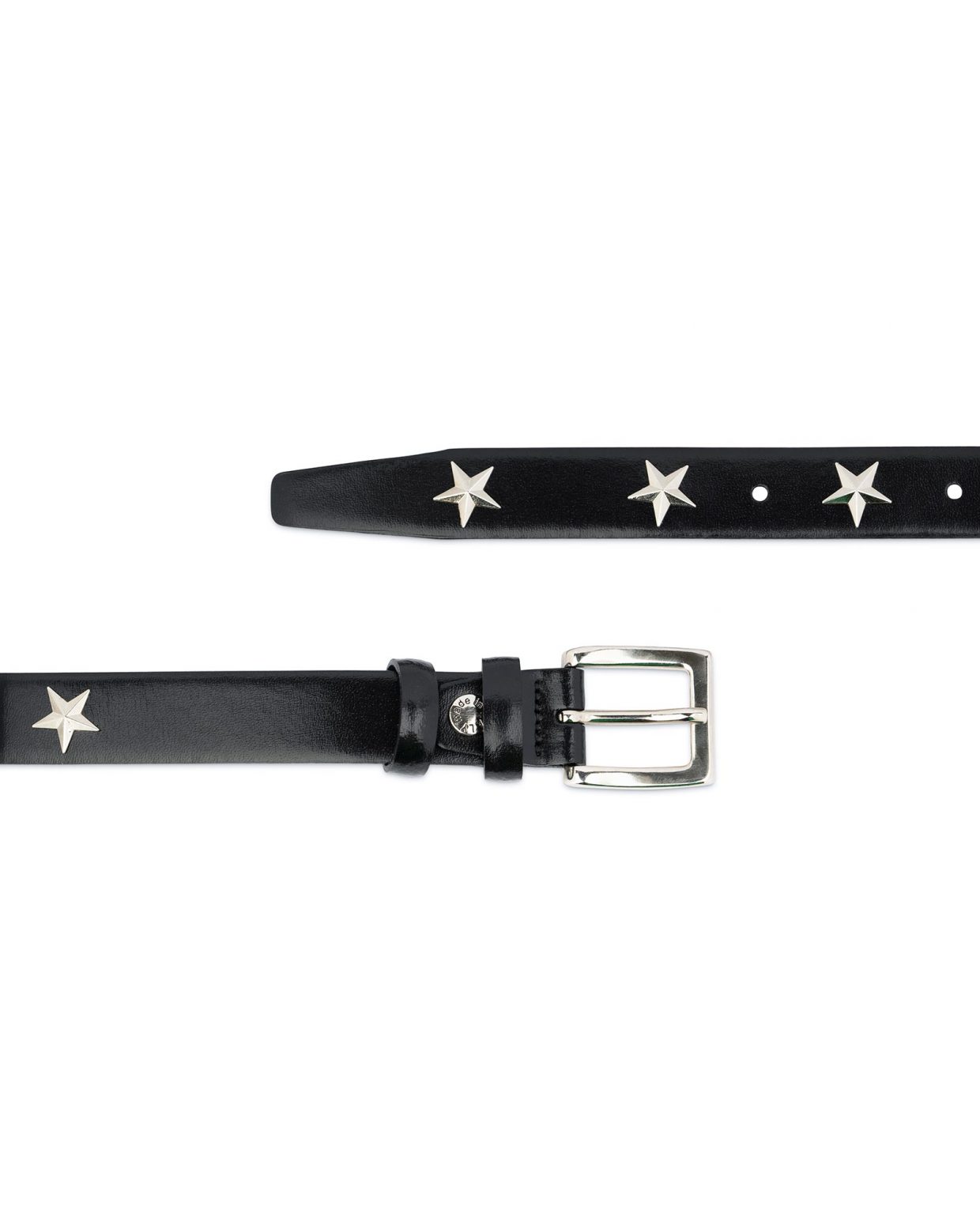 Buy Black Studded Belt With Stars | LeatherBeltsOnline.com