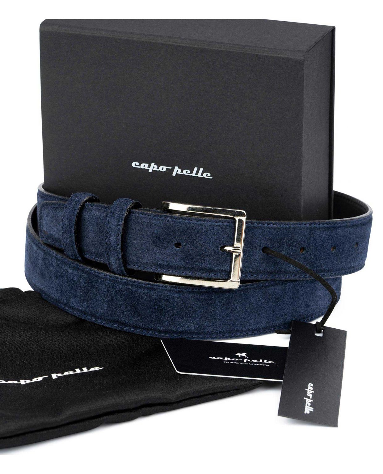 Fathers Day Gift | Blue Suede Belt | LeatherBeltsOnline.com