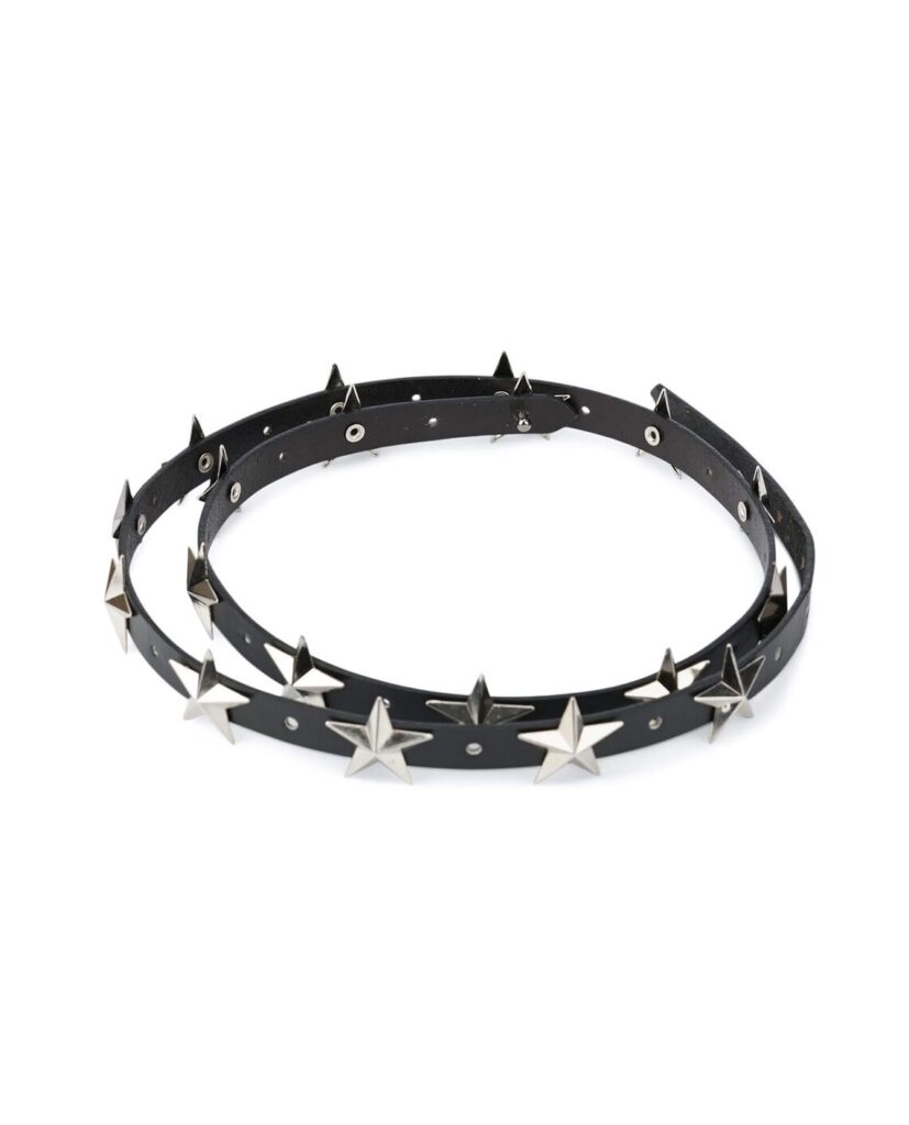 Buy Womens Star Studded Belt | Black Leather | Capo Pelle