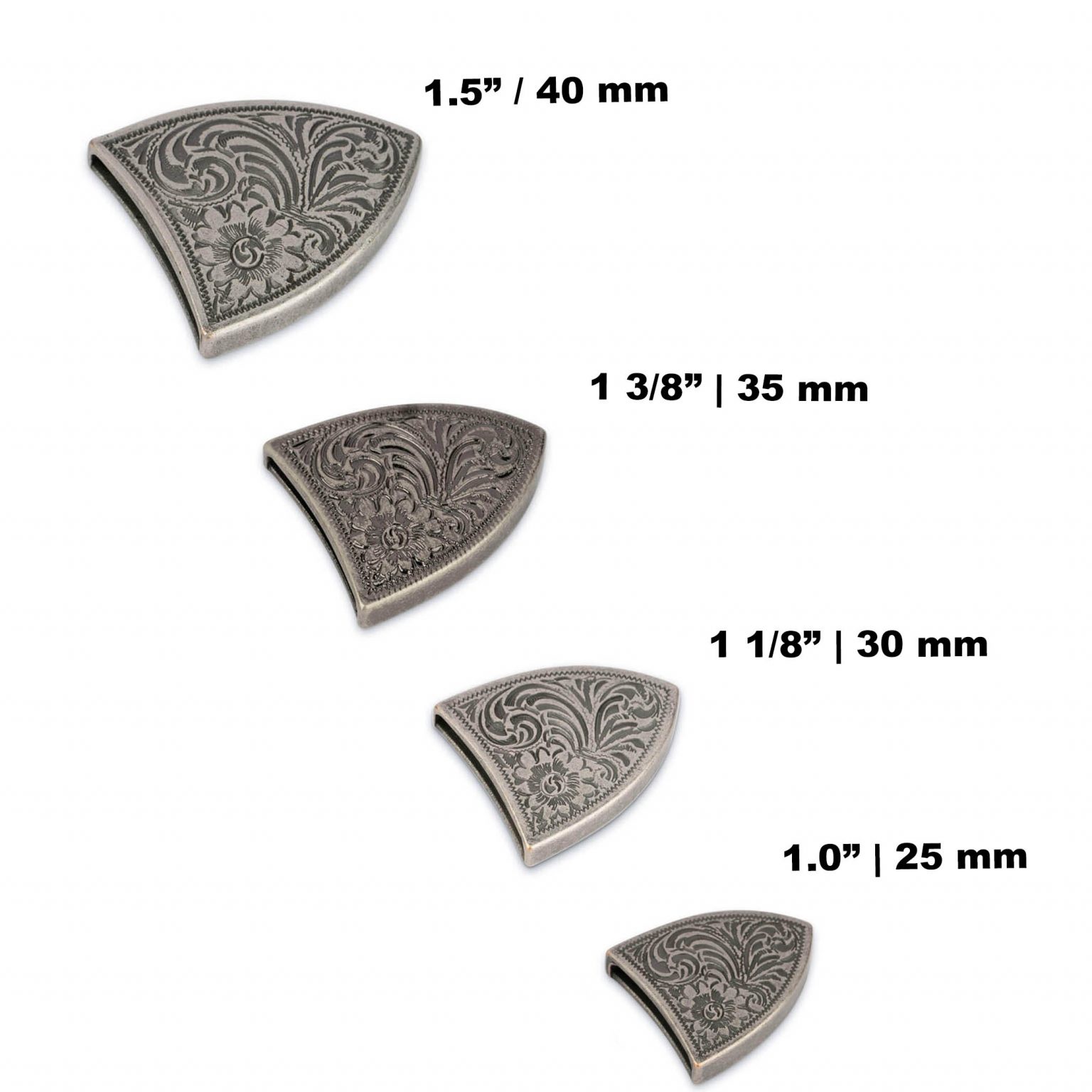 Buy Belt Tips | Western Metal Brass Rhinestone | LeatherBeltsOnline.com