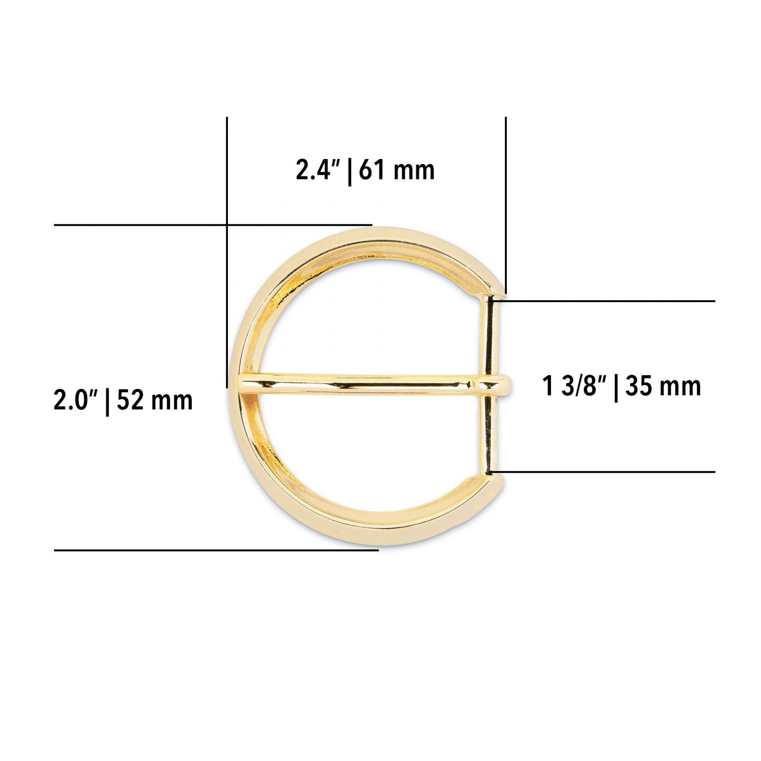Buy Womens Gold Round Belt Buckle | LeatherBeltsOnline.com