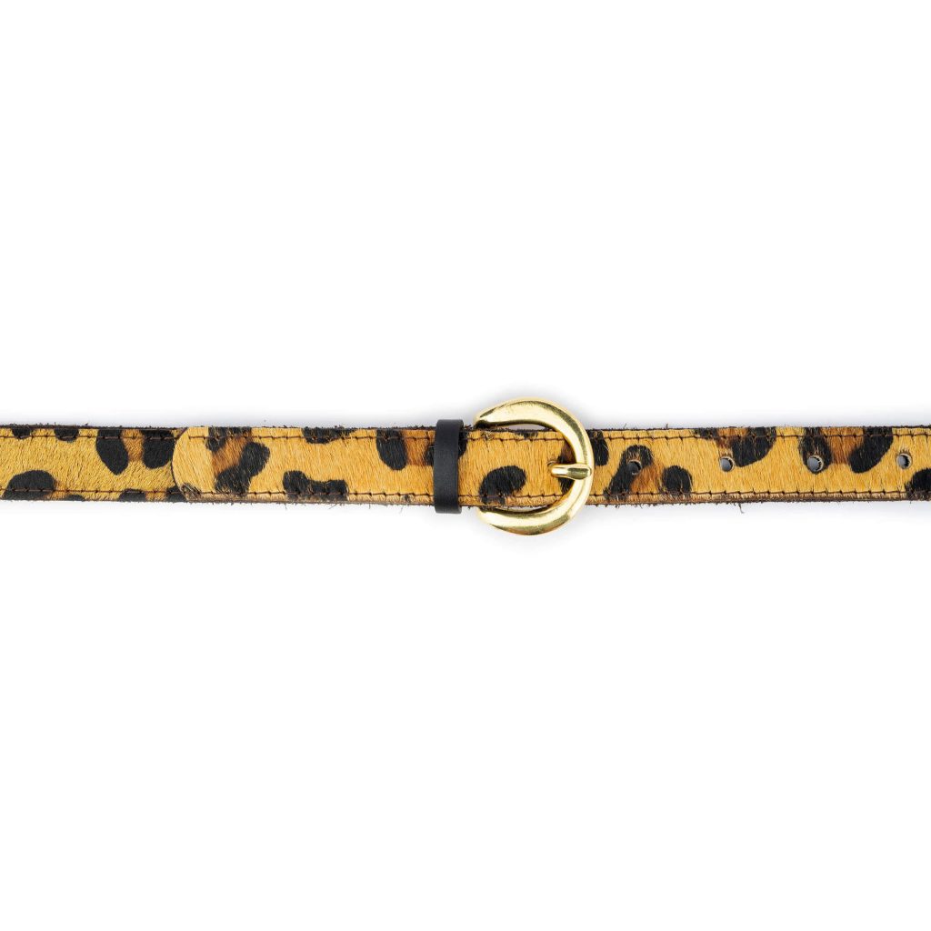 Buy Leopard Print Belt With Gold Buckle | LeatherBeltsOnline.com