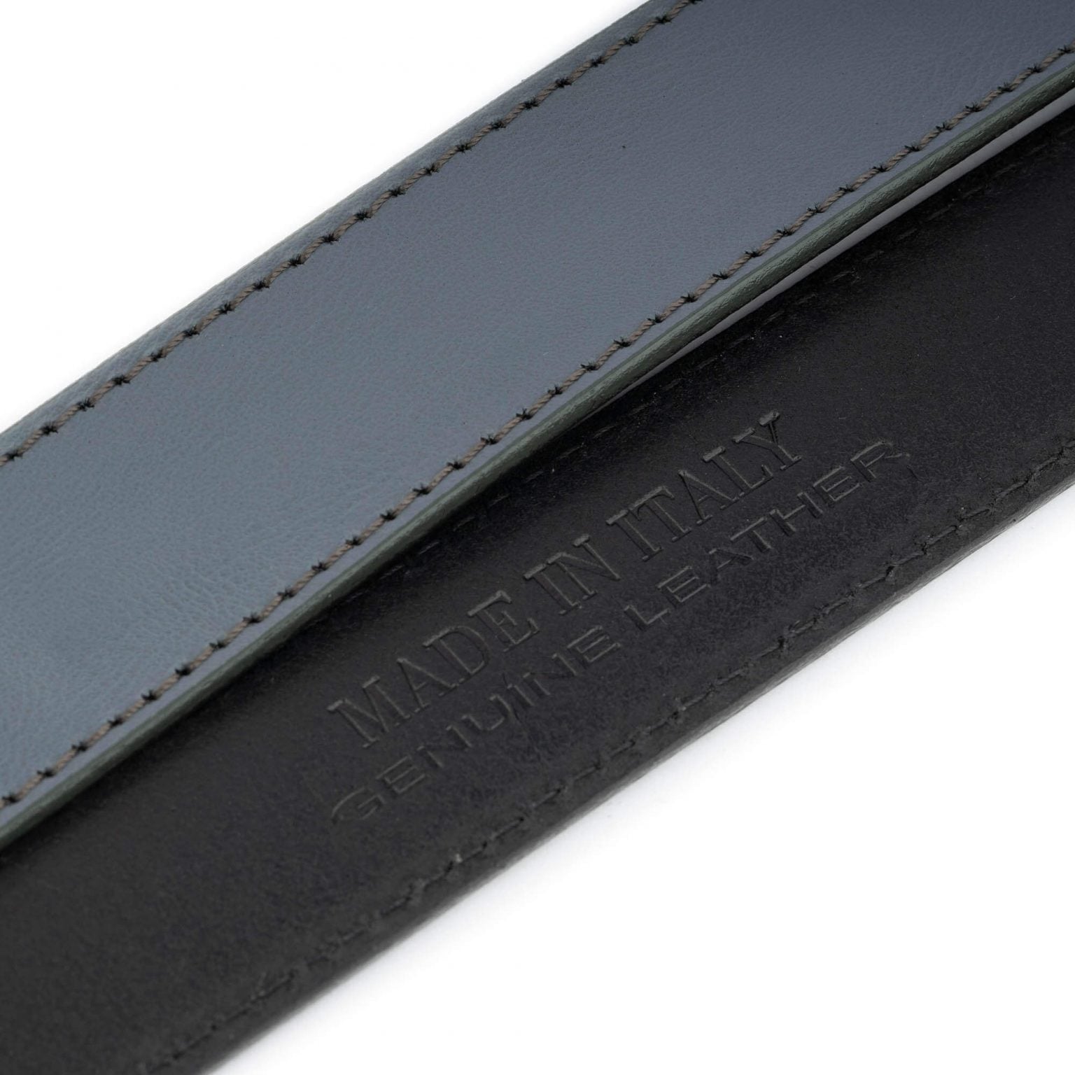 Buy Gray Ratcheting Leather Belt With Grey Buckle - Capo Pelle