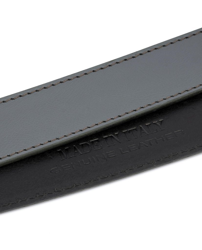Buy Gray Ratcheting Leather Belt With Grey Buckle - Capo Pelle