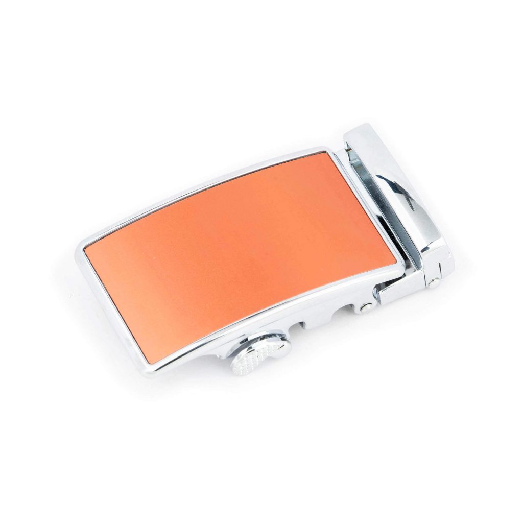 Buy Click Belt Buckle Silver With Light Brown Front | LeatherBelts