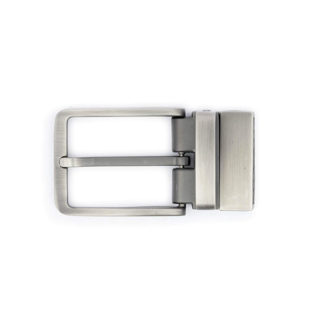 Buy Reversible Clasp Belt Buckle Gray Matte 35 Mm | LeatherBelts