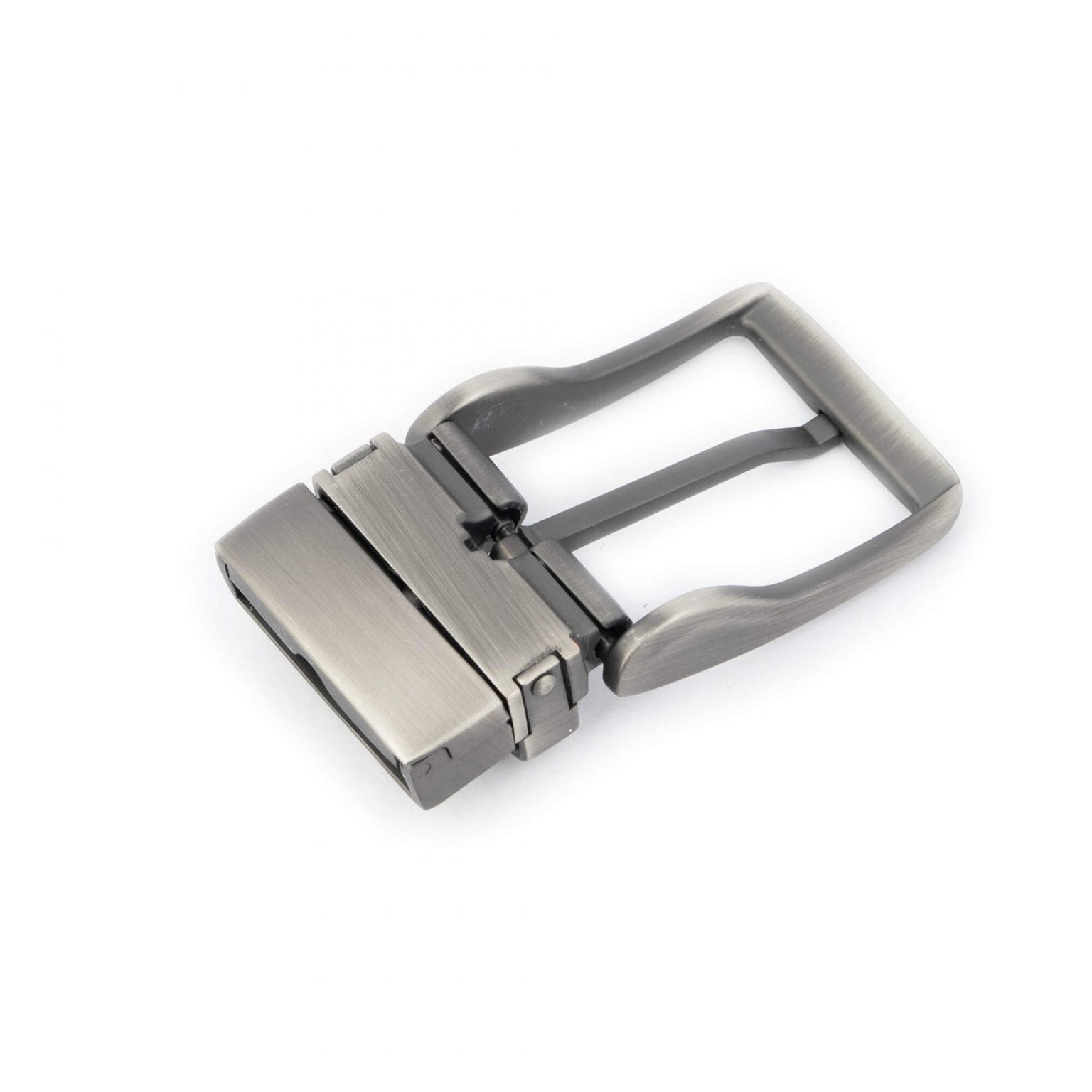 Buy Reversible Clasp Belt Buckle Gray Matte 35 Mm | LeatherBelts