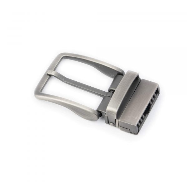 Buy Reversible Clasp Belt Buckle Gray Matte 35 Mm | LeatherBelts