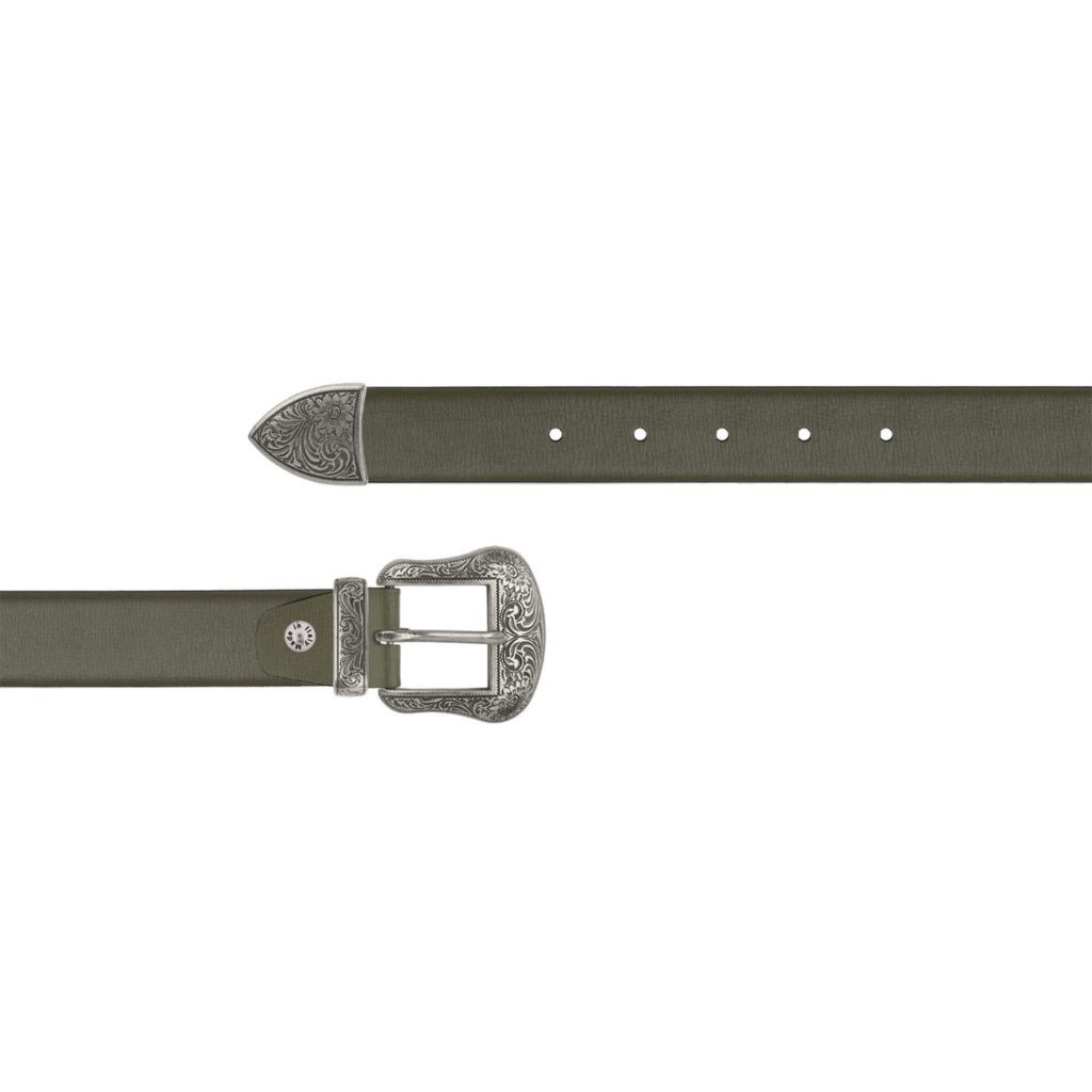 Buy Olive Green Western Belt For Ladies - LeatherBeltsOnline.com