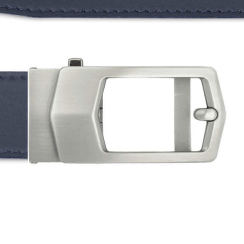 Buy Dark Blue Comfort Click Belt With Gray Buckle - Capo Pelle