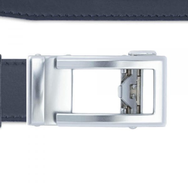 Buy Navy Blue Mens Slide Belt With Silver Buckle - Capo Pelle