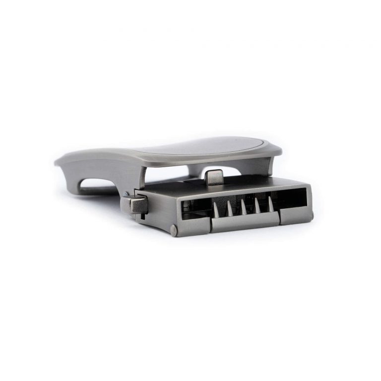 Buy Matte Gray Oval Slide Belt Buckle Replacement | LeatherBelts