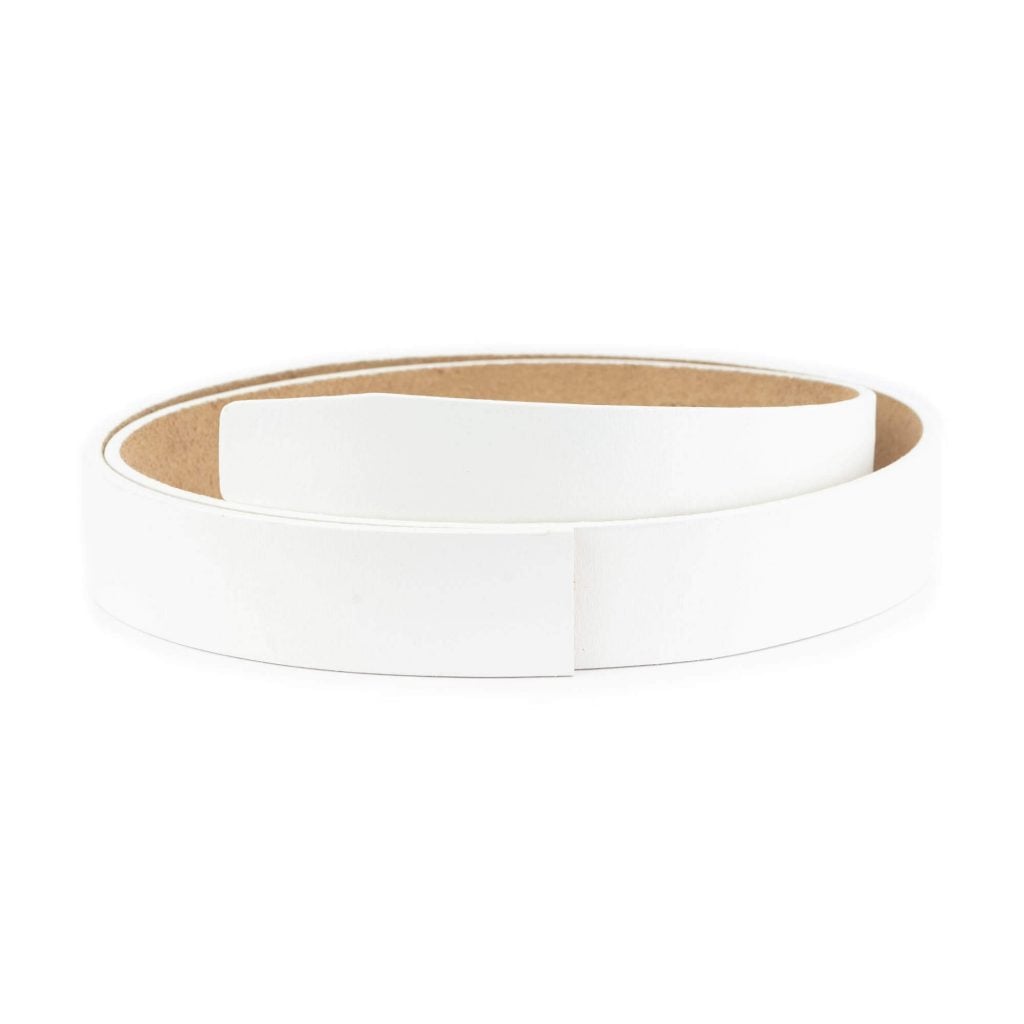 Buy White Leather Belt Strap For Ratchet Belts 3.5 Cm