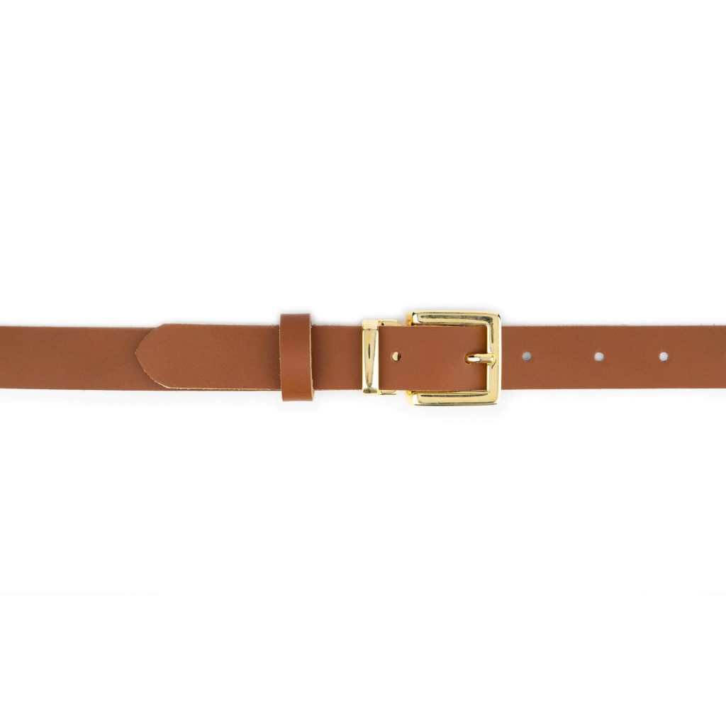 Buy Light Tan Leather Belt With Gold Italian Buckle ...