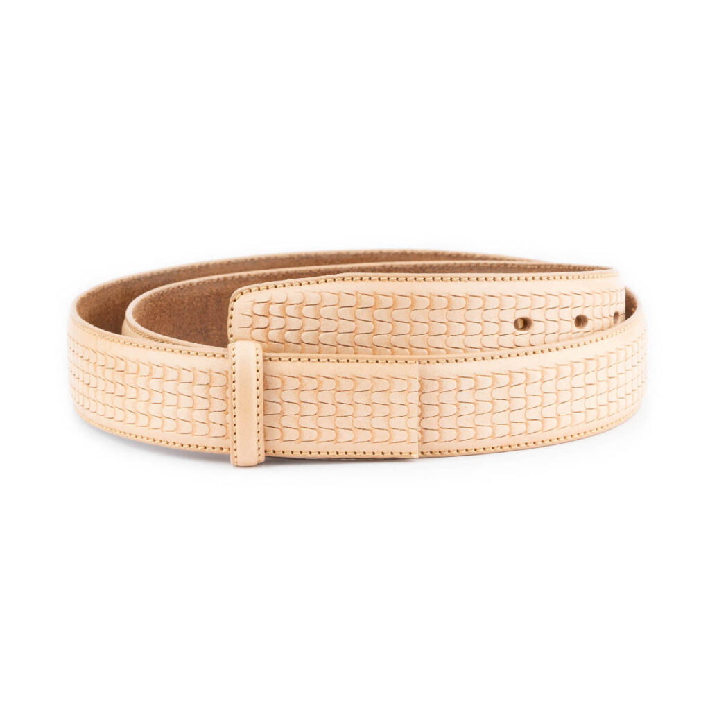 Buy Embossed Natural Leather Strap For Buckles Replacement ...