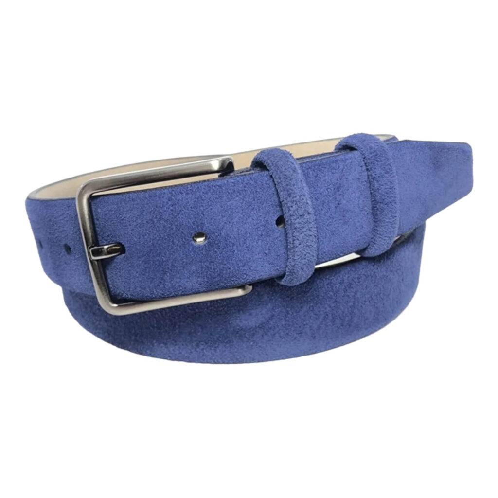 Buy Light Blue Suede Leather Belt For Shorts - LeatherBeltsOnline.com