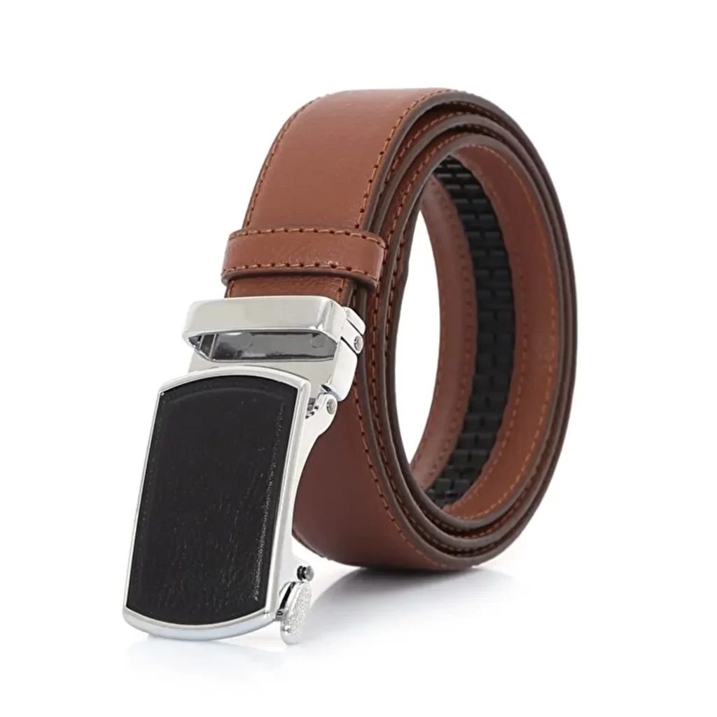 Buy Brown Mens Comfort Click Vegan Belt For Men - LeatherBeltsOnline.com