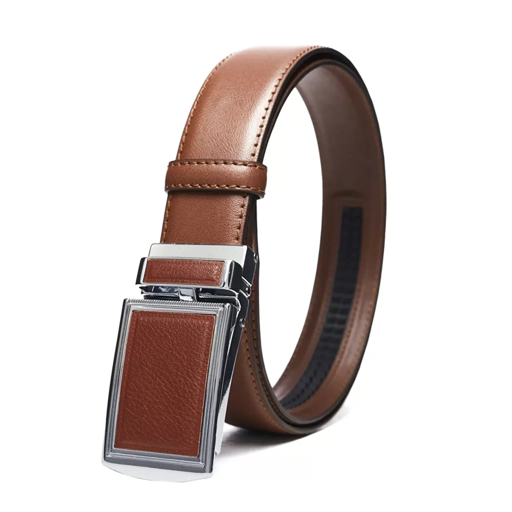 Buy Brown Mens Ratchet Buckle Vegan Belt For Men - LeatherBeltsOnline.com