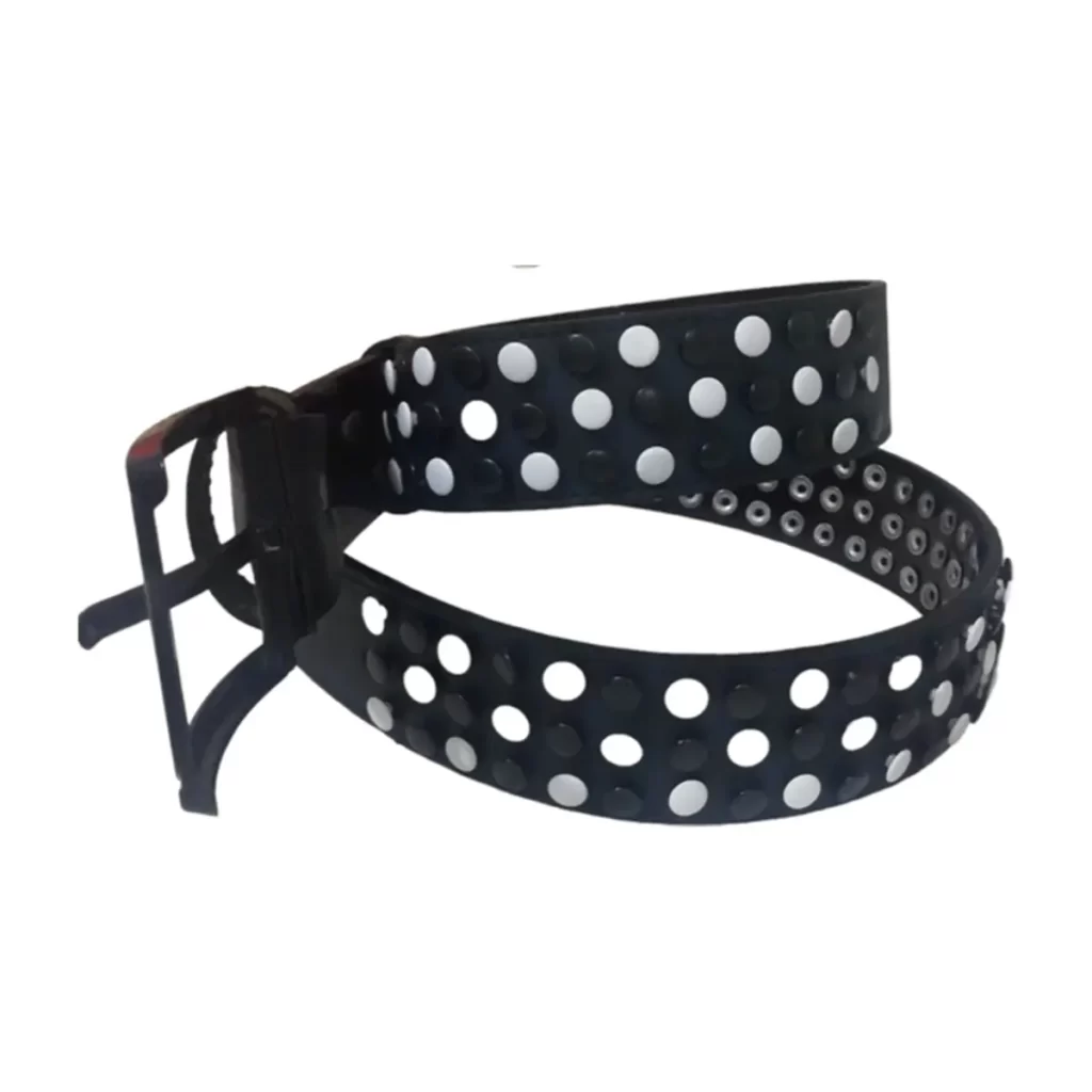 Buy White Rivet Studded Belt Black Leather - LeatherBeltsOnline.com
