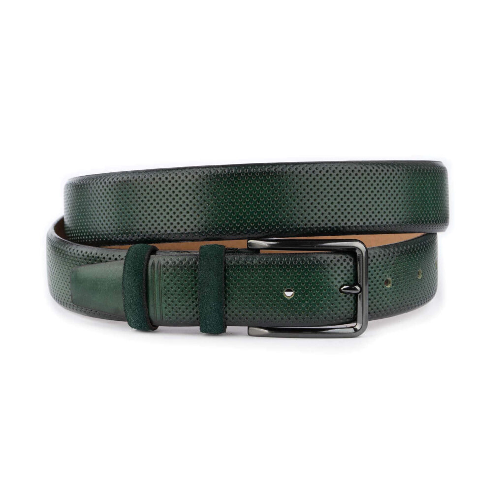 Buy Green Golf Belt Perforated Real Leather High Quality ...