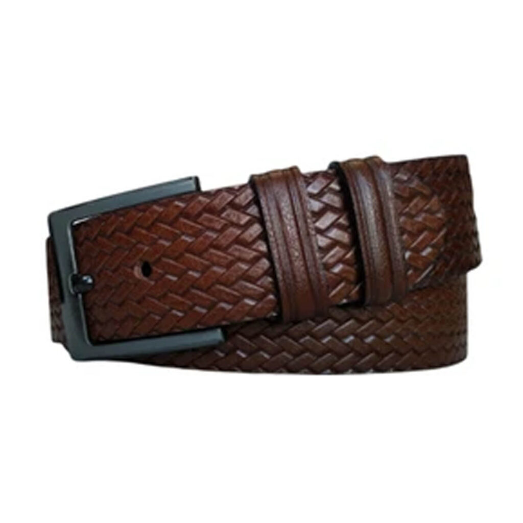Buy Gents Belt For Jeans Woven Emboss Leather Extra Wide 4.5 Cm ...