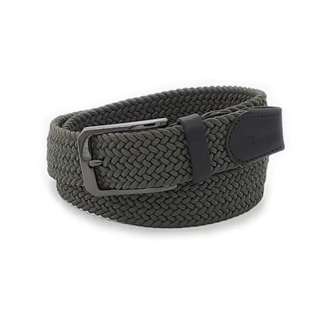 Buy Khaki Green Mens Stretchy Belt Woven Cotton - LeatherBeltsOnline.com
