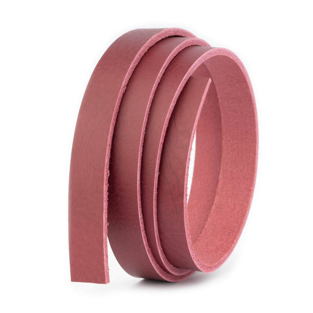 Buy Burgundy Leather Belt Blank No Holes Without Buckle 2.0 Cm ...