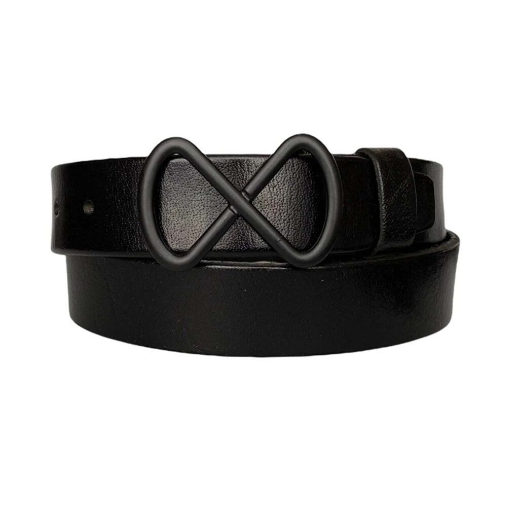 Buy Stylish Lady Belt Ladies Belt Black Infinity Buckle Black Leather ...
