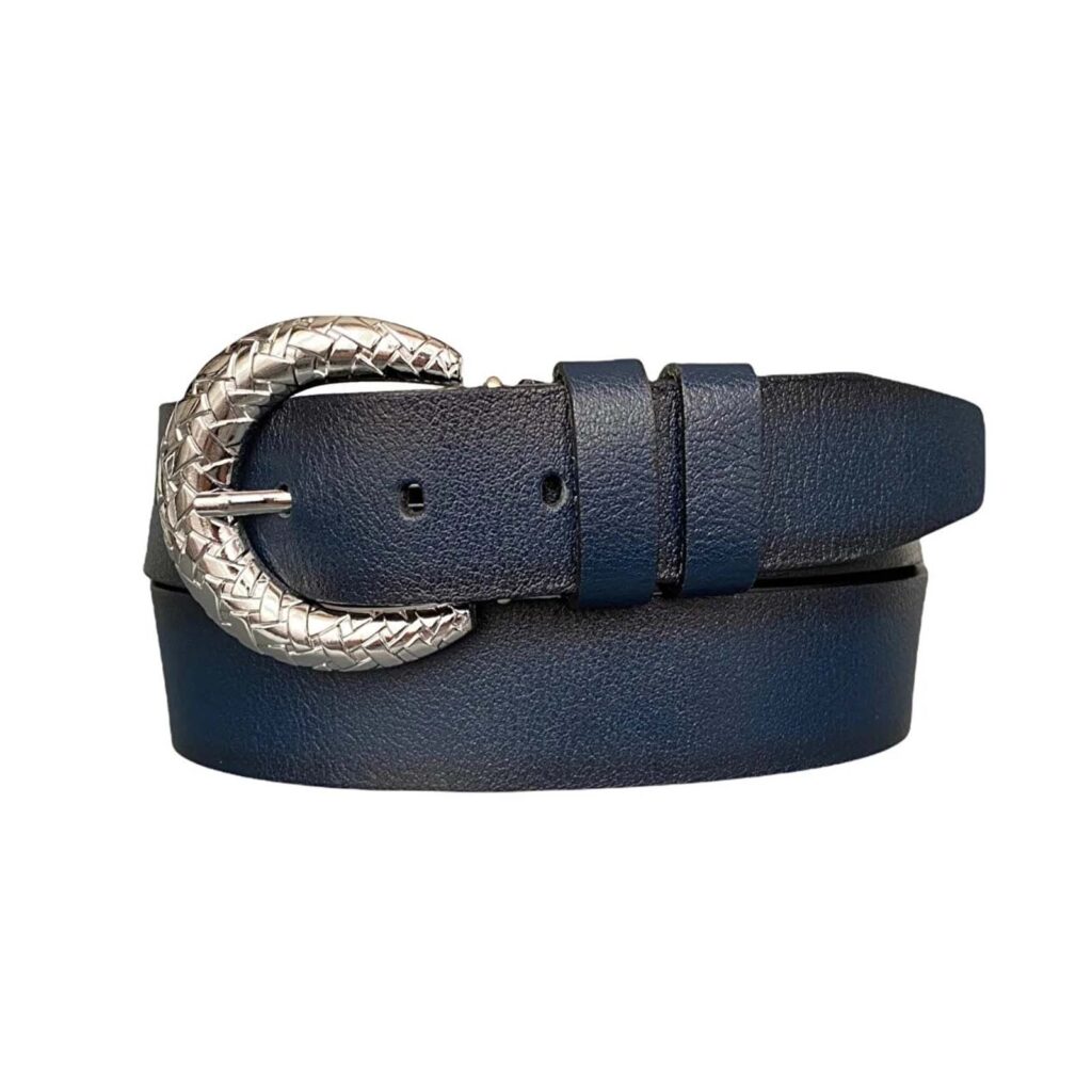 Buy Womens Designer Belt Blue Genuine Leather - LeatherBeltsOnline.com