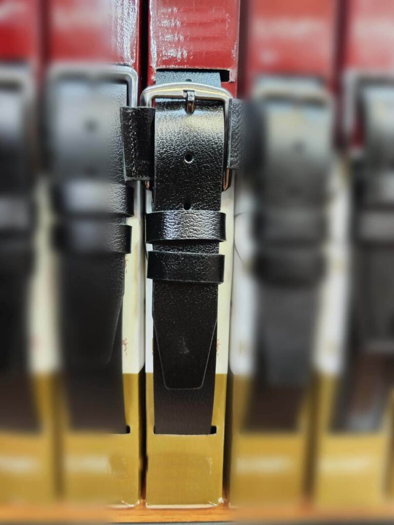Buy Black Buffalo Belt With Leather Coated Buckle - LeatherBeltsOnline.com