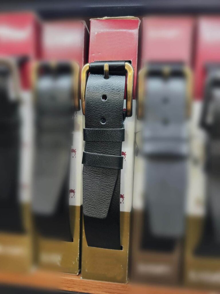 Buy Black Thick Buffalo Leather Belt With Gold Buckle ...