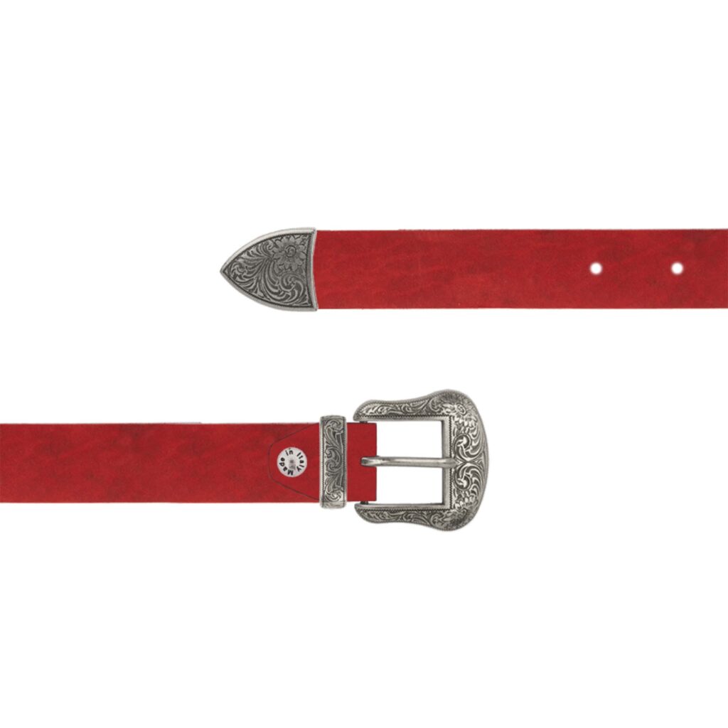 Buy Kids Western Belt Red Nubuck Leather 1 Inch Wide ...