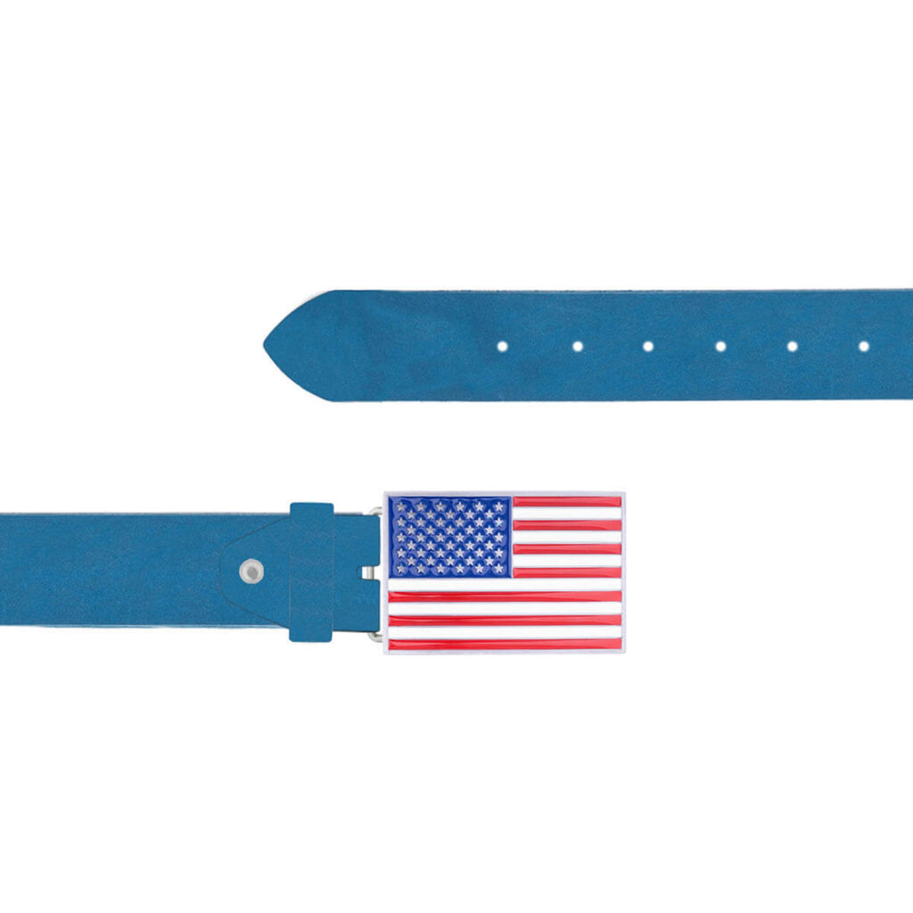 Buy US Flag Belt Royal Blue Leather Rectangle Buckle ...
