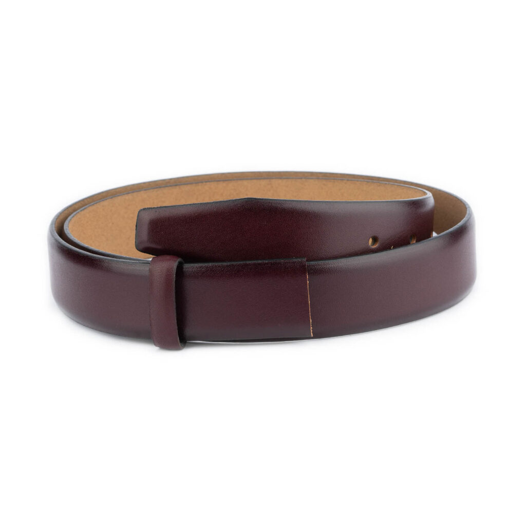 Buy Burgundy Leather Belt Strap Adjustable For Mens Buckles ...