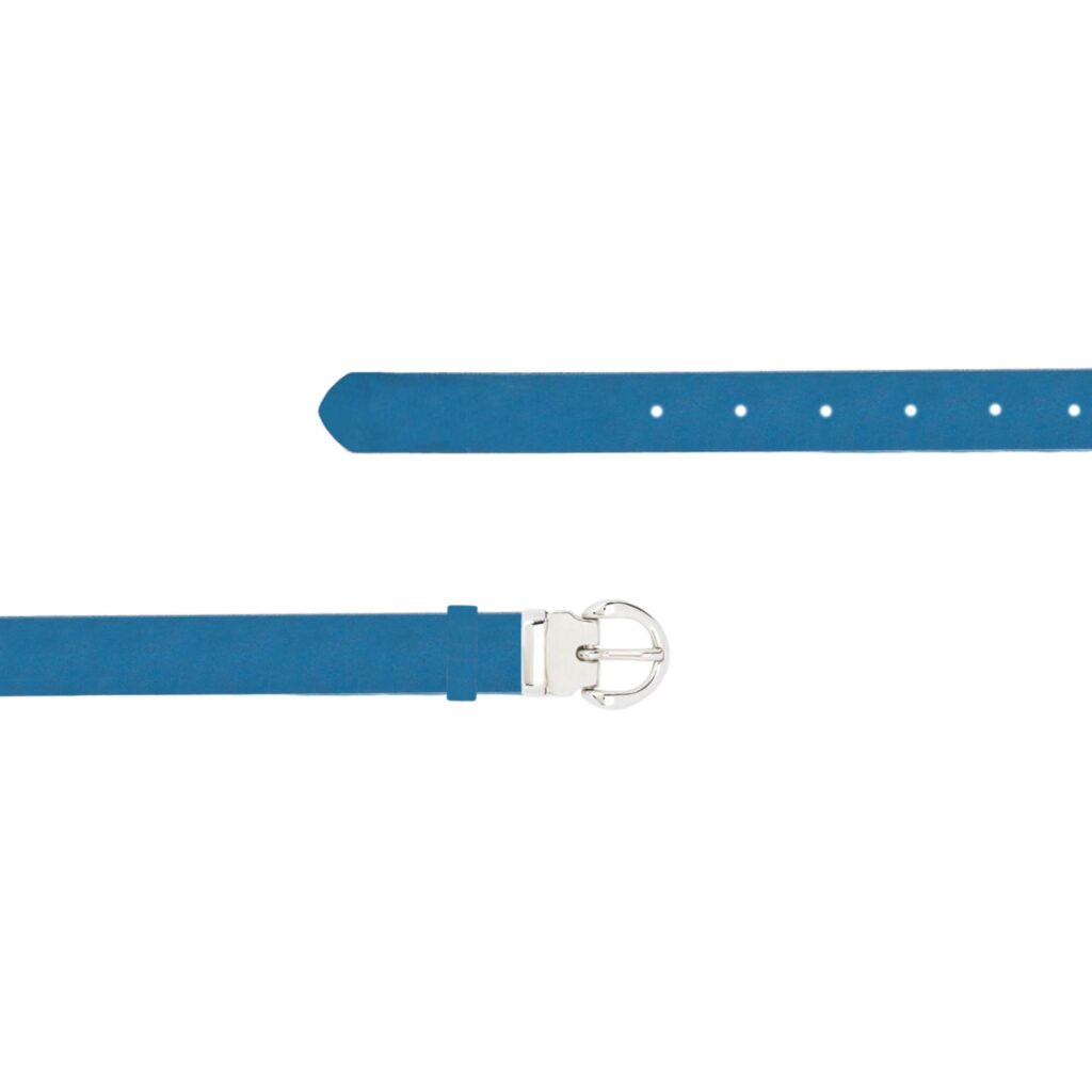 Buy Azure Blue Female Belt Nickel Buckle Oiled Leather ...