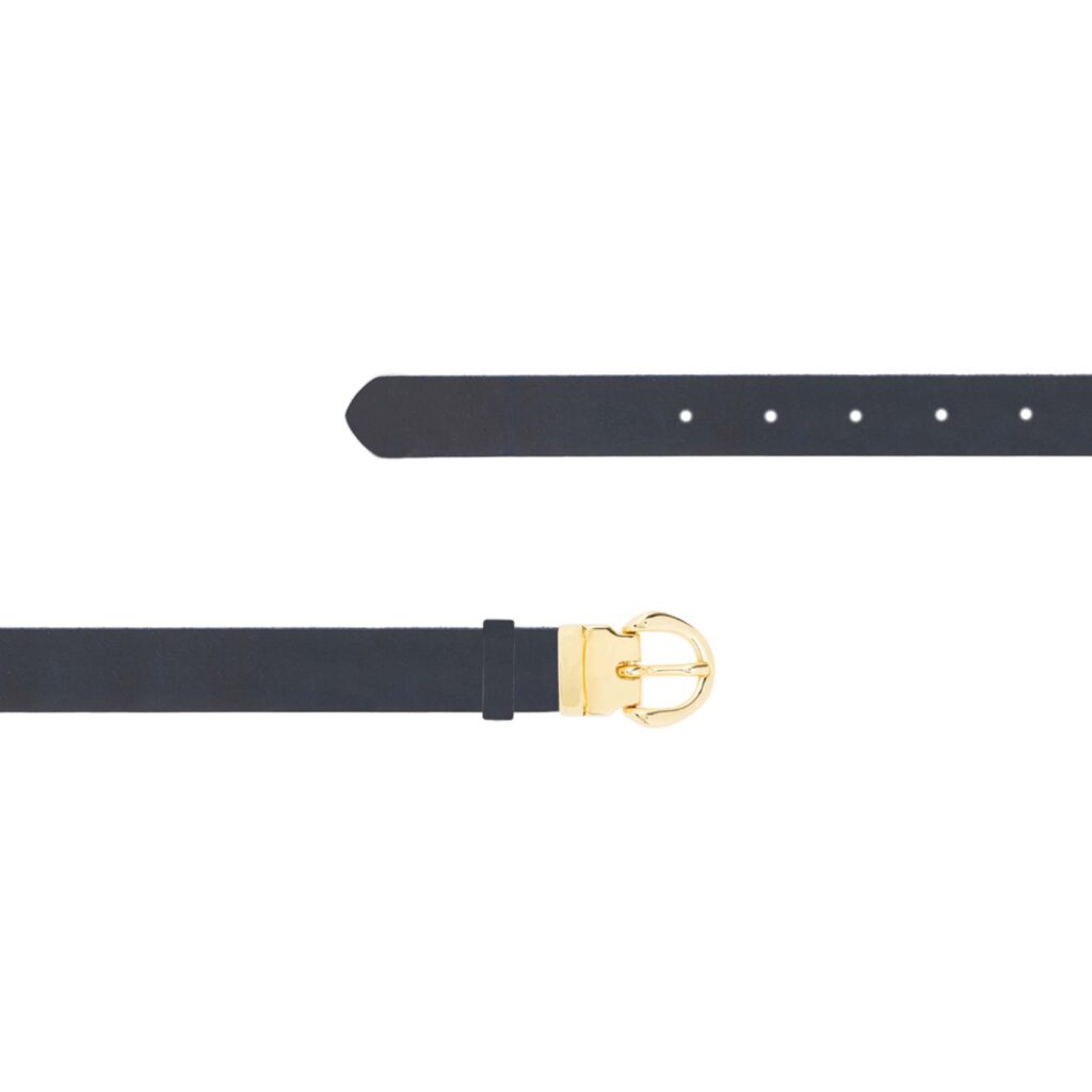 Buy Navy Blue Womens Belt Gold Buckle Oiled Leather ...