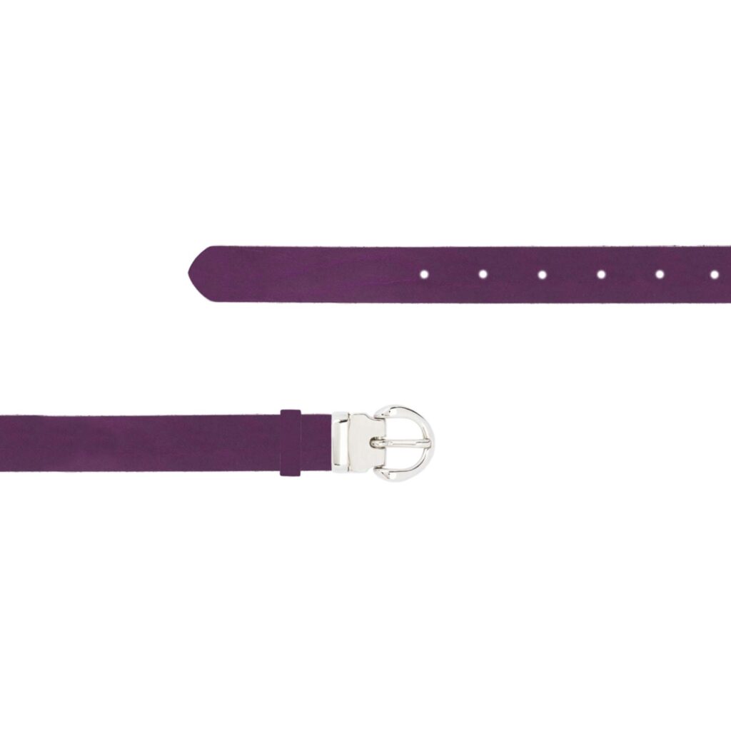 Buy Purple Female Belt Nickel Buckle Oiled Leather - LeatherBeltsOnline.com