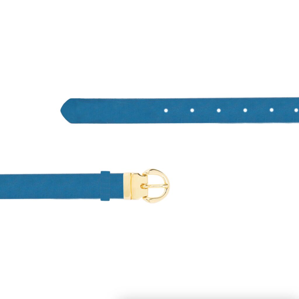 Buy Royal Blue Womens Belt Gold Buckle Oiled Leather ...