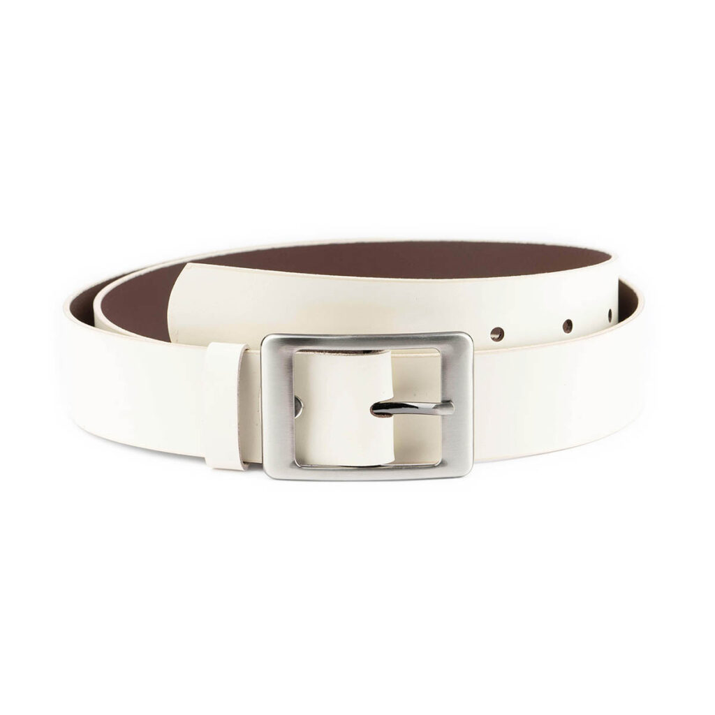 Buy Womens Cream Belt For Dress Wide 1 1/2 Inch - LeatherBeltsOnline.com