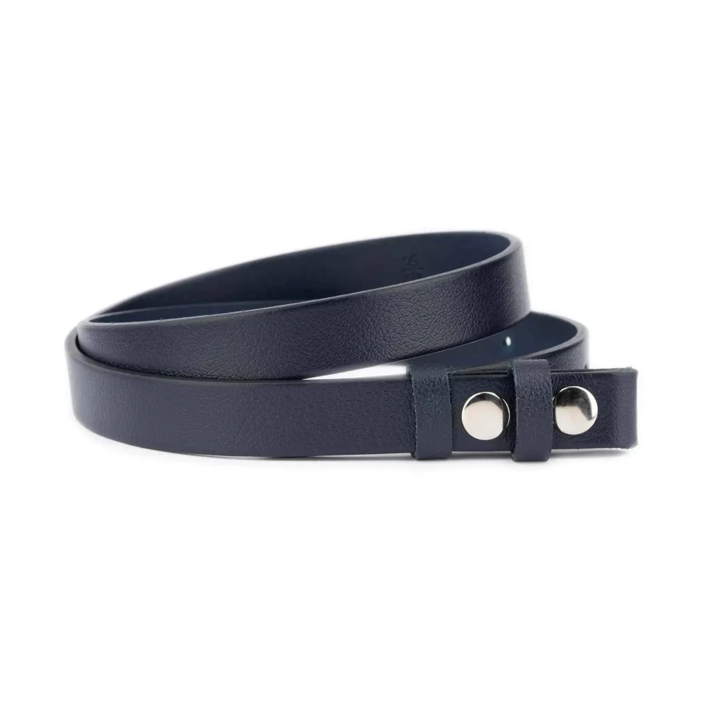 Buy 1 Inch Blue Buffalo Leather Belt With Snap Buttons For Changeable ...