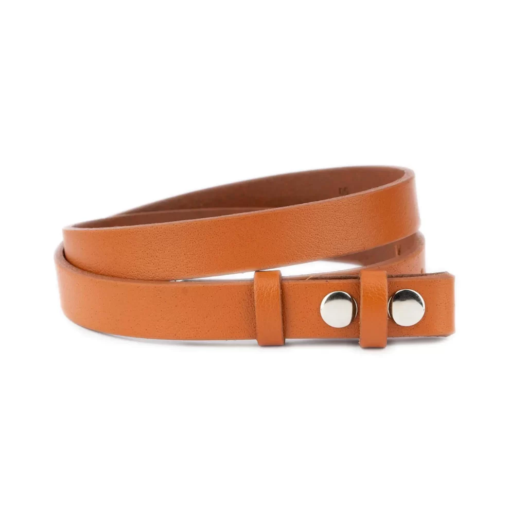 Buy 1 Inch Tan Buffalo Leather Belt With Snap Buttons For Changeable ...