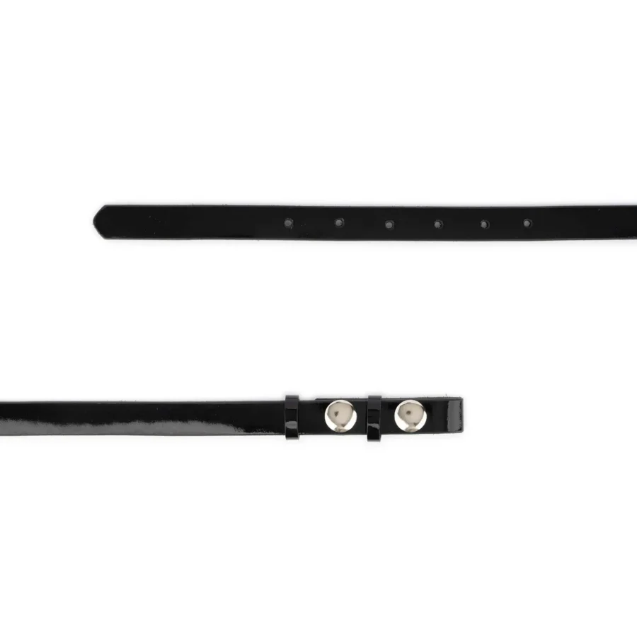 Black Snap Belt Patent Leather - LeatherBeltsOnline.com