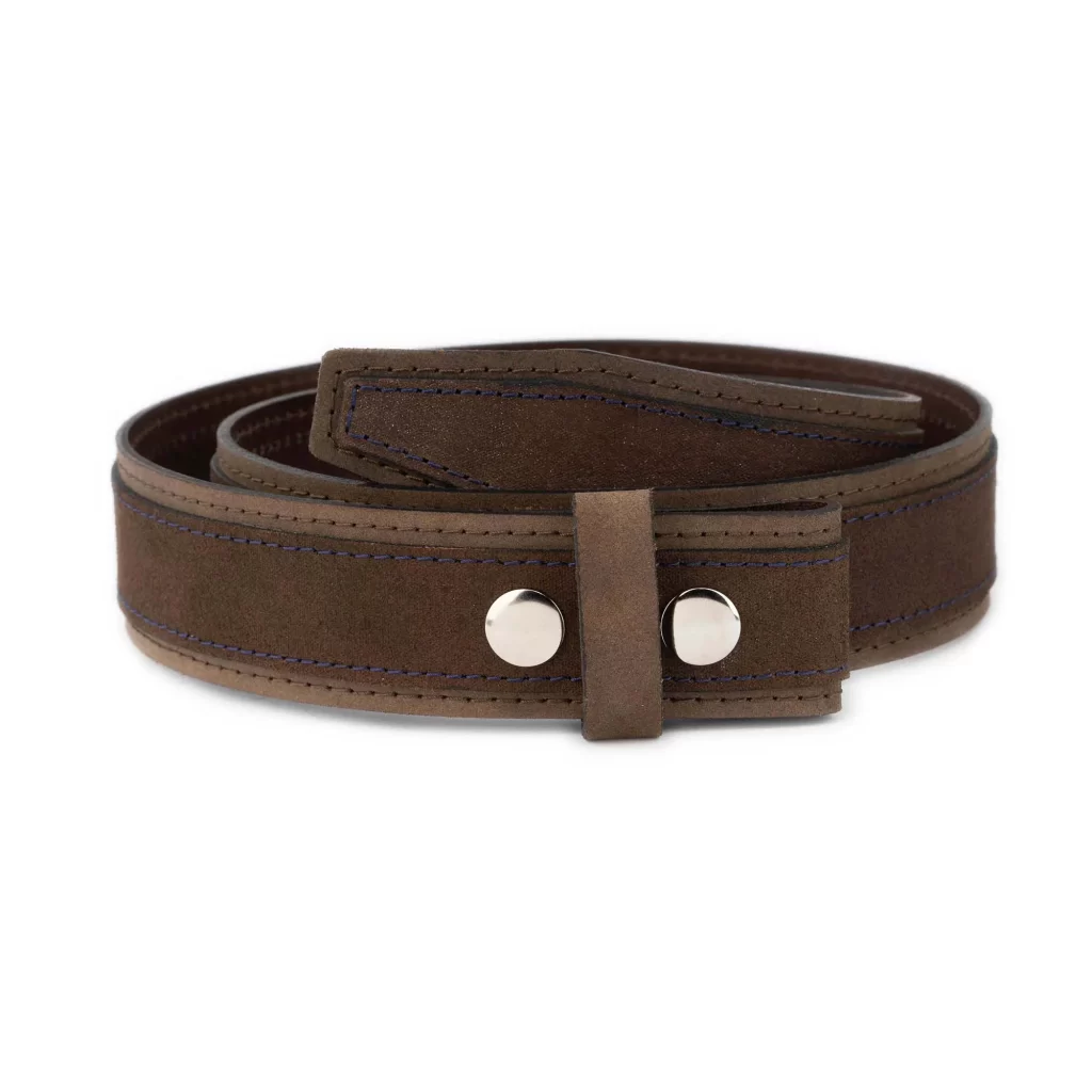 Brown Snap Belt Genuine Leather - LeatherBeltsOnline