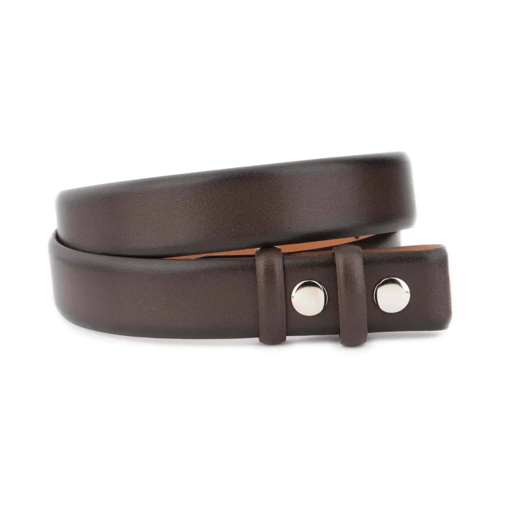 Buy Mens Dark Brown Leather Belt With Snap For Interchangeable Buckles ...