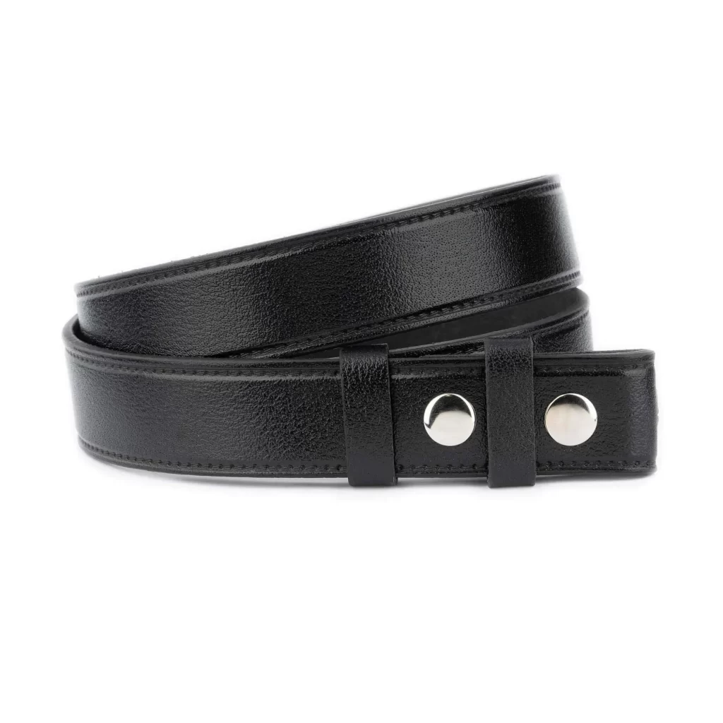 Buy Black Buffalo Leather Belt With Snap Buttons For Changeable Buckles ...